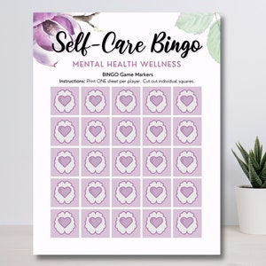 Self-care BINGO Game Activity Kit for Mental Health, Wellness, Therapy ...