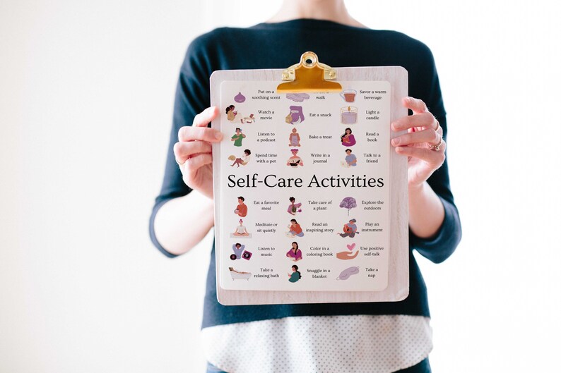 Self-care Handout Poster Mental Health Wellness Activities - Etsy