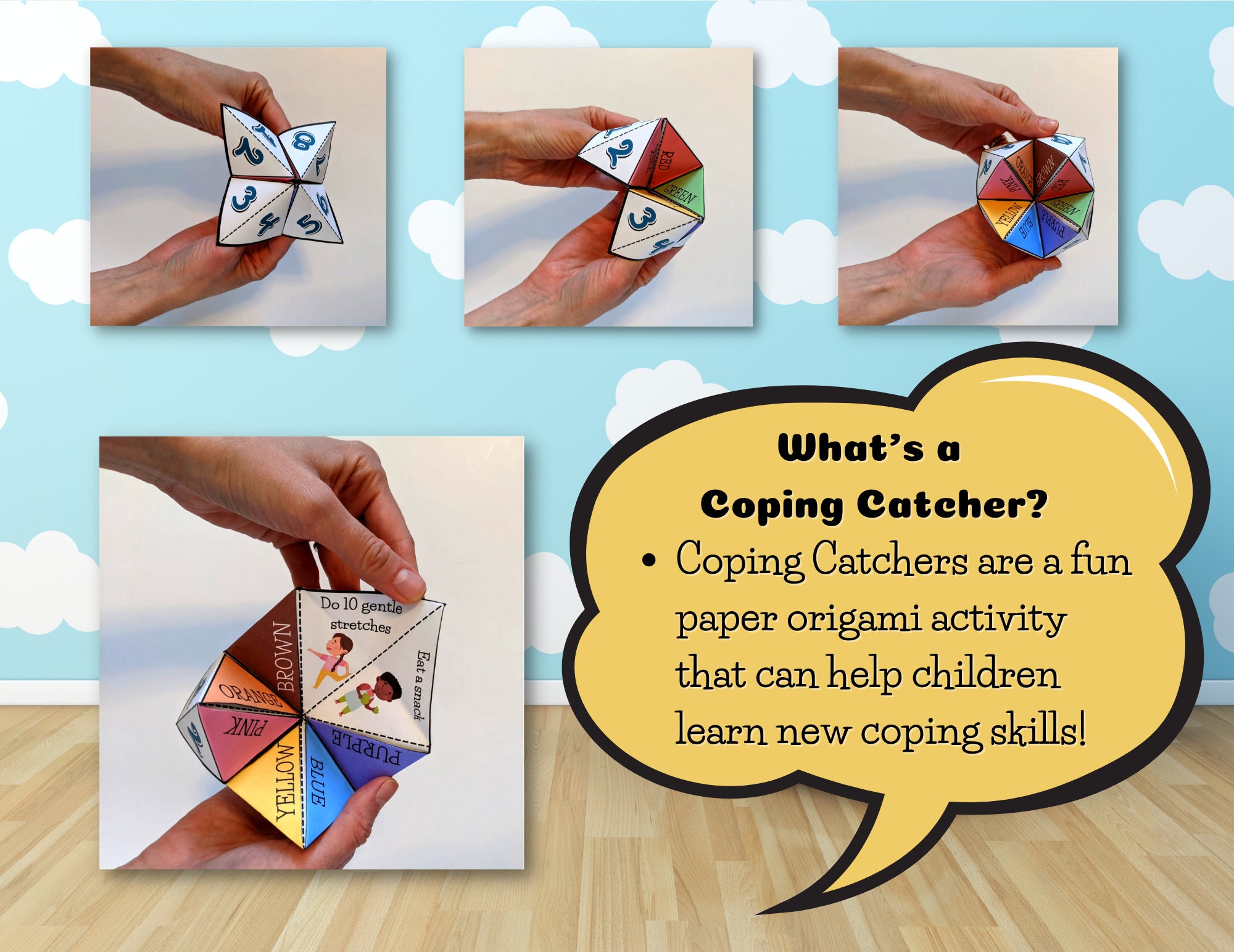 Home & Living Wall Hangings Classroom Activity Worry Fortune Teller ...