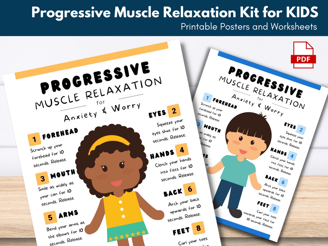 Progressive Muscle Relaxation PMR Worksheet for Kids Calm - Etsy