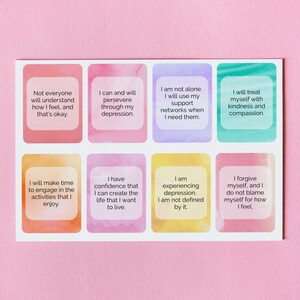 Depression Coping Statement Cards, Positive Affirmations, Grounding ...