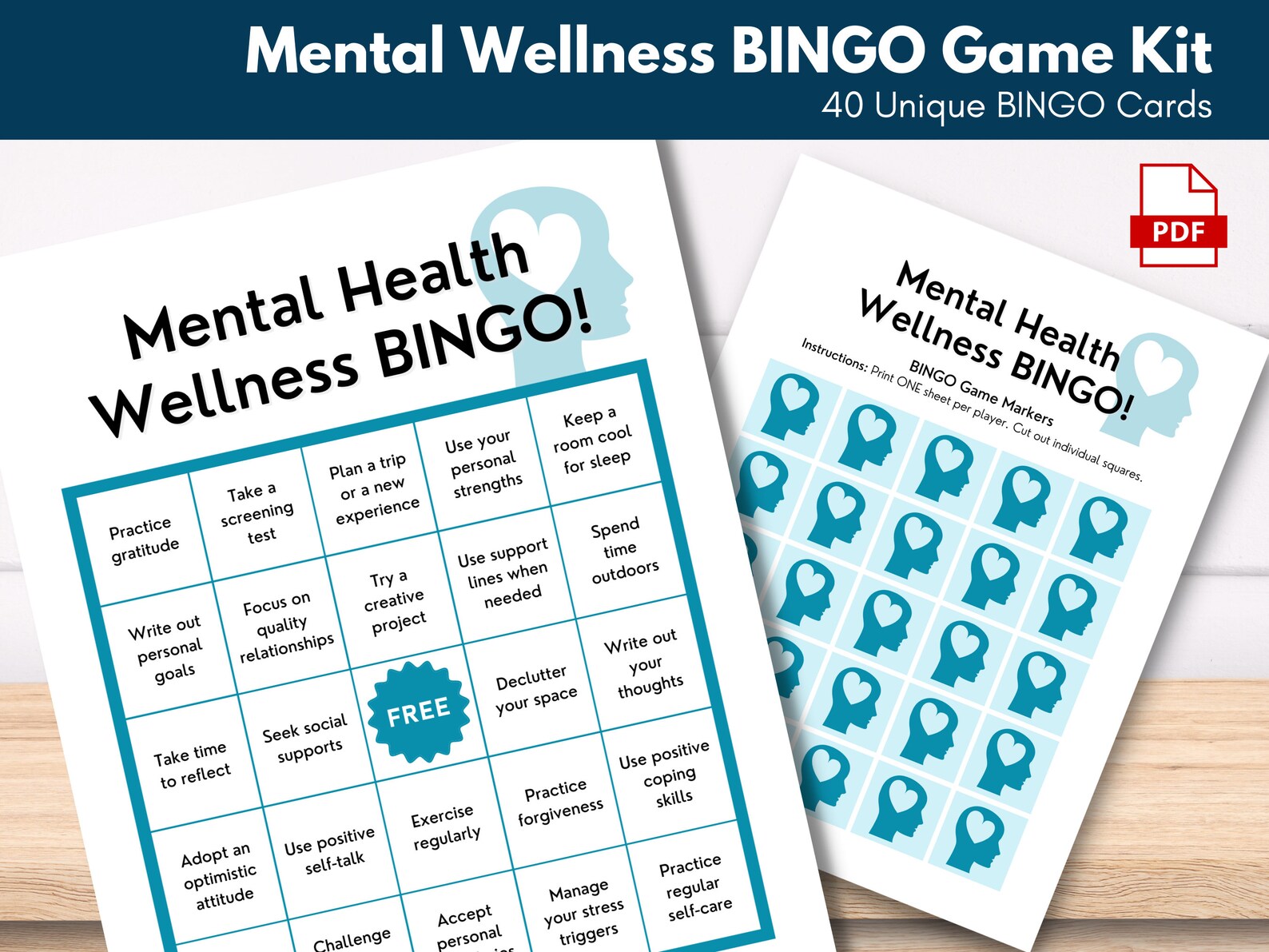 Mental Health BINGO Game Kit Wellness Well-being Activity - Etsy