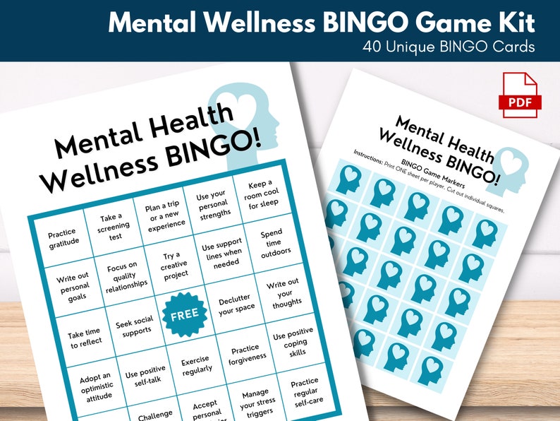 Mental Health BINGO Game Kit Wellness Well-being Activity - Etsy