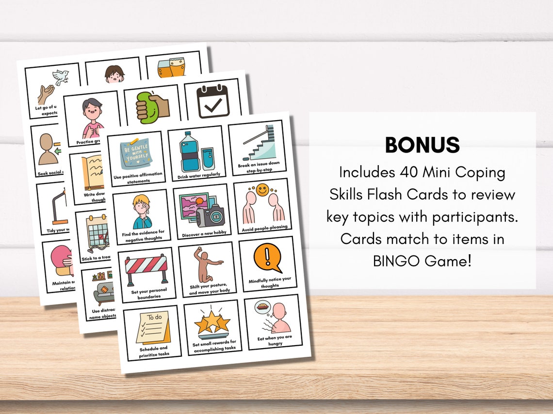 Coping Skills BINGO Game Kit Mental Health Classroom - Etsy Canada
