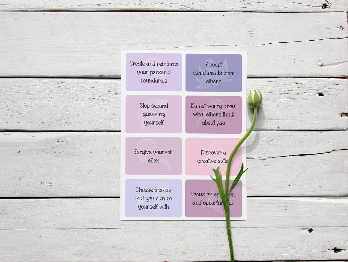 Self Esteem Flashcards, Confidence Affirmations, Positive Self-talk ...