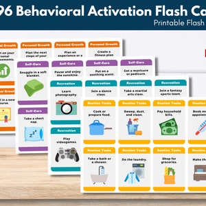 Behavior Activation Flash Cards, Activity Scheduling, Positive Growth ...