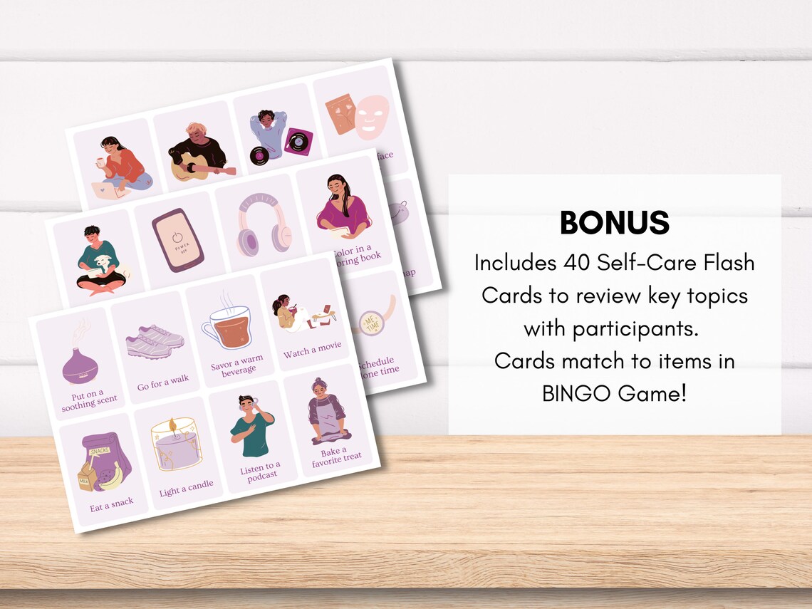 Self-care BINGO Game Kit, Mental Health Awareness, Group Social ...