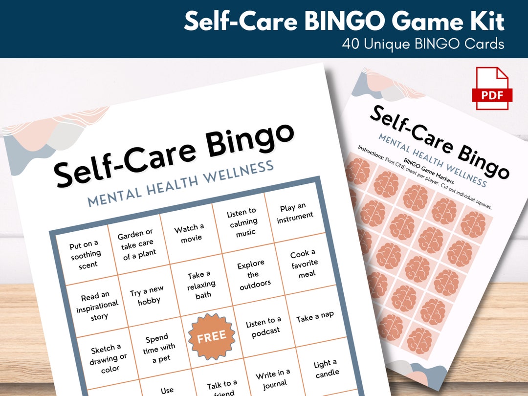 Self-care BINGO Game Activity Mental Health Wellness Team - Etsy