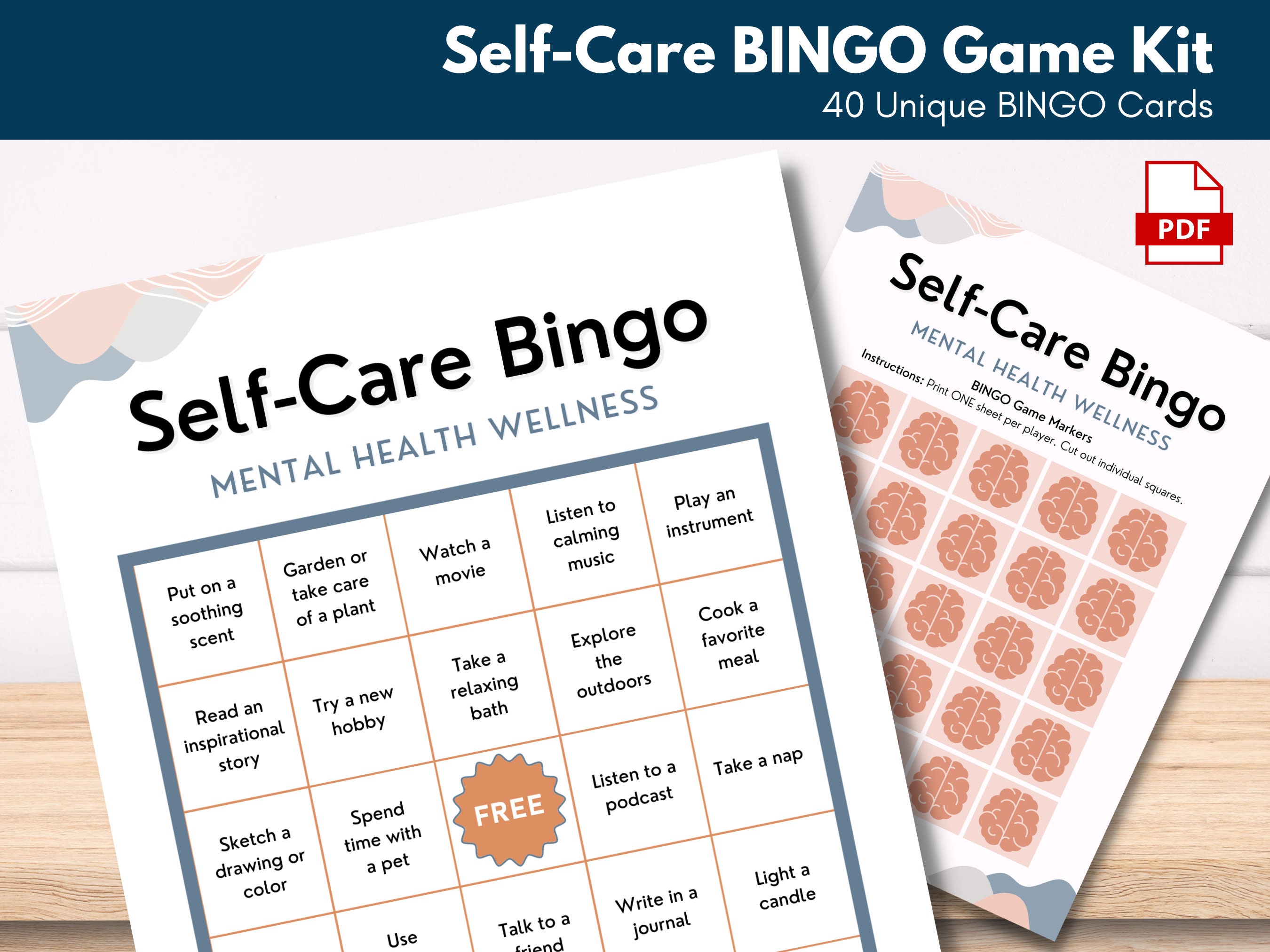 Self-care BINGO Game Activity Mental Health Wellness Team - Etsy