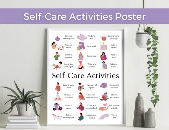 Self-care Handout Poster Mental Health Wellness Activities | Etsy Canada
