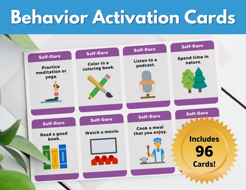 Behavior Activation Flash Cards Activity Scheduling Positive | Etsy UK