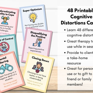48 Cognitive Distortions Flashcards, Cognitive Behavioral Therapy ...