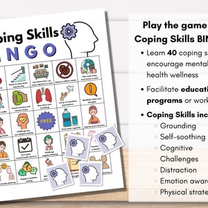 Coping Skills BINGO Game Kit Mental Health Classroom - Etsy Canada