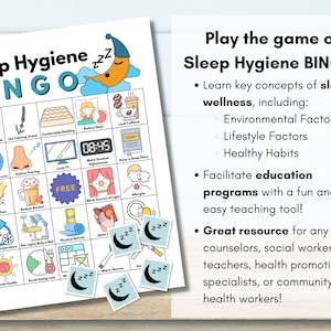 Sleep Wellness BINGO Game Cards, Mental Health, Sleep Hygiene ...