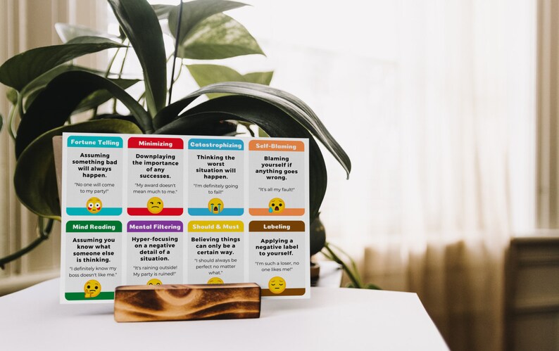 48 Cognitive Distortions Flash Cards, Thinking Errors Worksheets ...