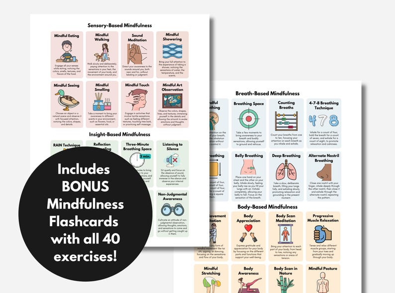 Mindfulness BINGO Game Kit, Mental Health Game, Counselor Activity ...