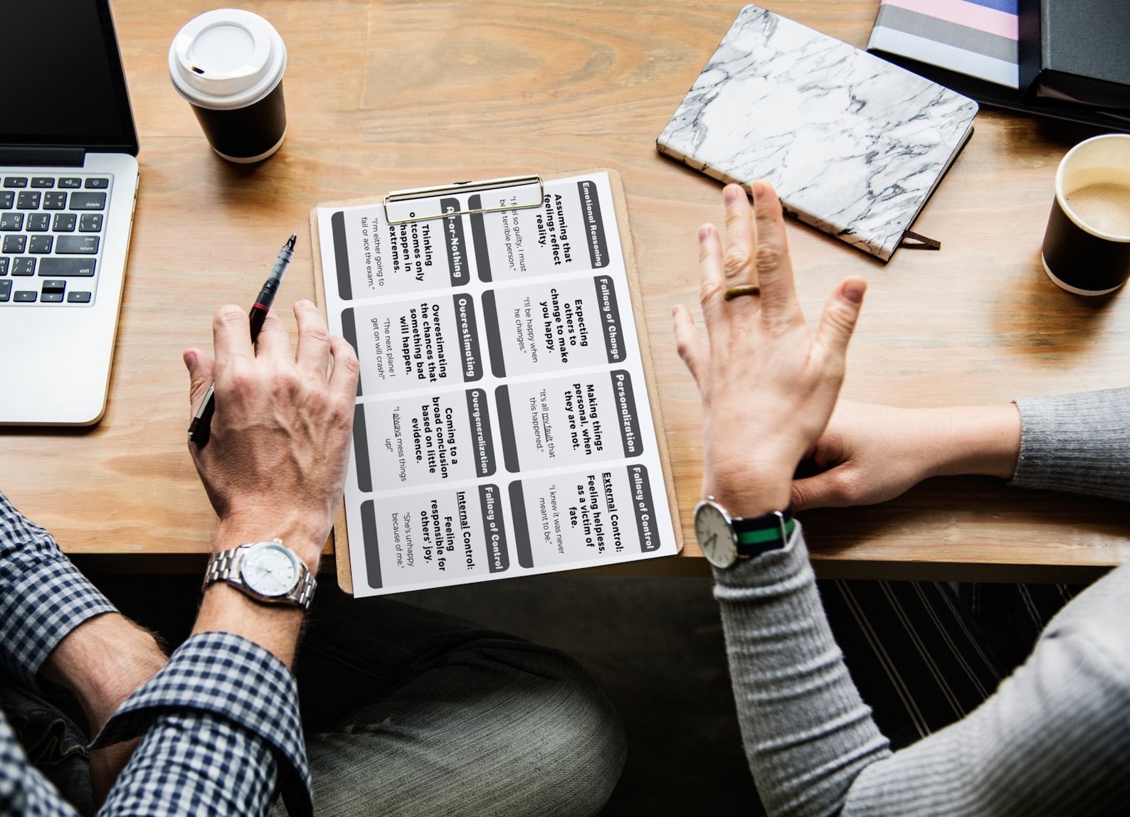 48 Cognitive Distortions Flash Cards, Thinking Errors Worksheets ...