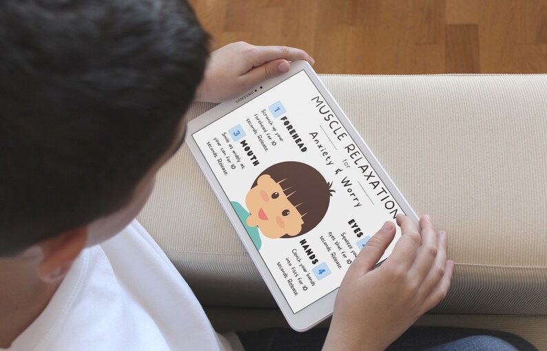 Progressive Muscle Relaxation (PMR) Worksheet for Kids, Calm Down ...