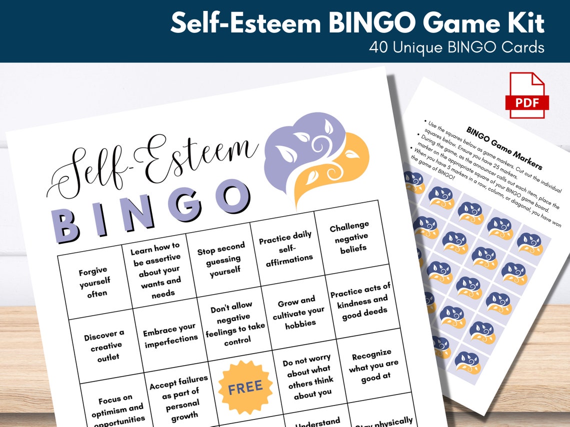 Self-esteem BINGO Game Kit Mental Health Game Counselor - Etsy