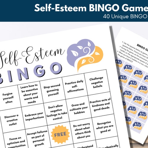 Self-esteem BINGO Game Kit Mental Health Game Counselor - Etsy
