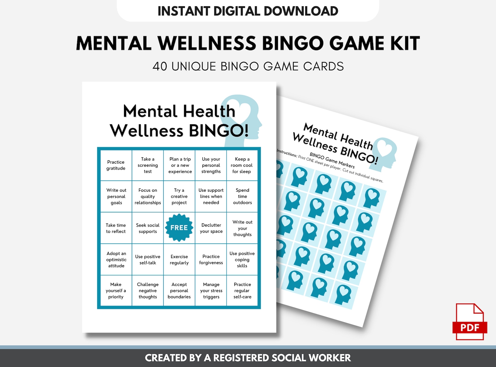 Mental Health BINGO Game Kit, Wellness, Well-being Activity, Student ...