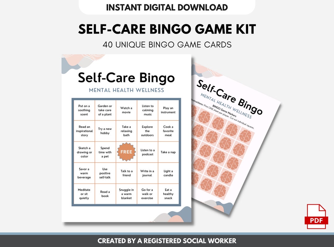 Self-care BINGO Game Activity, Mental Health, Wellness, Team Building ...