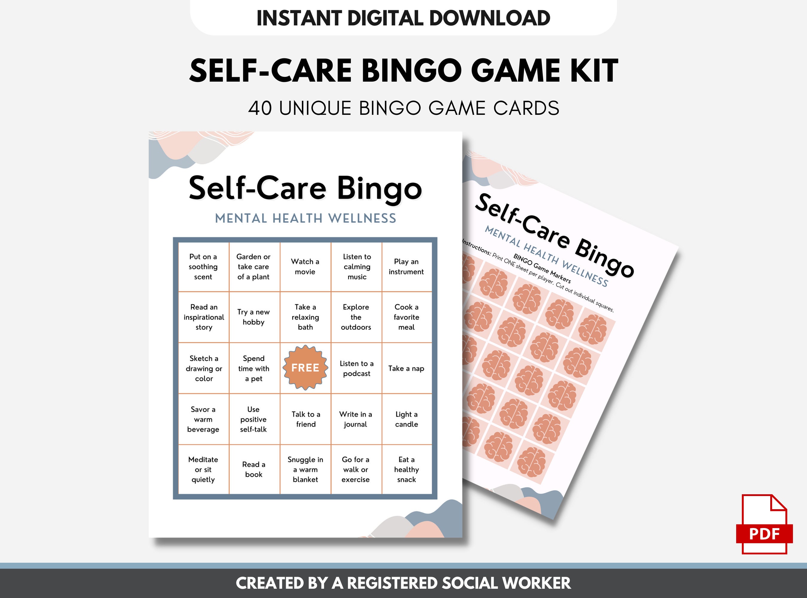 Self-care BINGO Game Activity, Mental Health, Wellness, Team Building ...