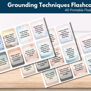 40 Grounding Flash Cards Anxiety Coping Skills Panic - Etsy