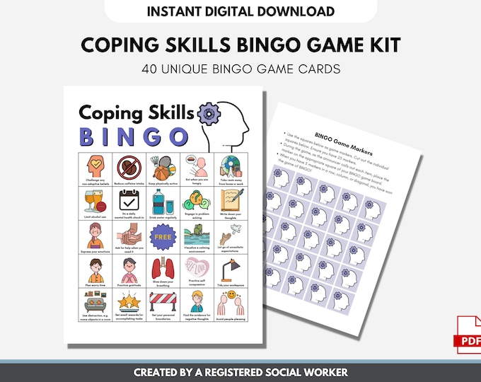 Stress Management Bingo Small Group Counseling SEL Activity 7th-12th ...