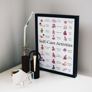 Self-care Activities Poster: Mental Health & Wellness (digital ...