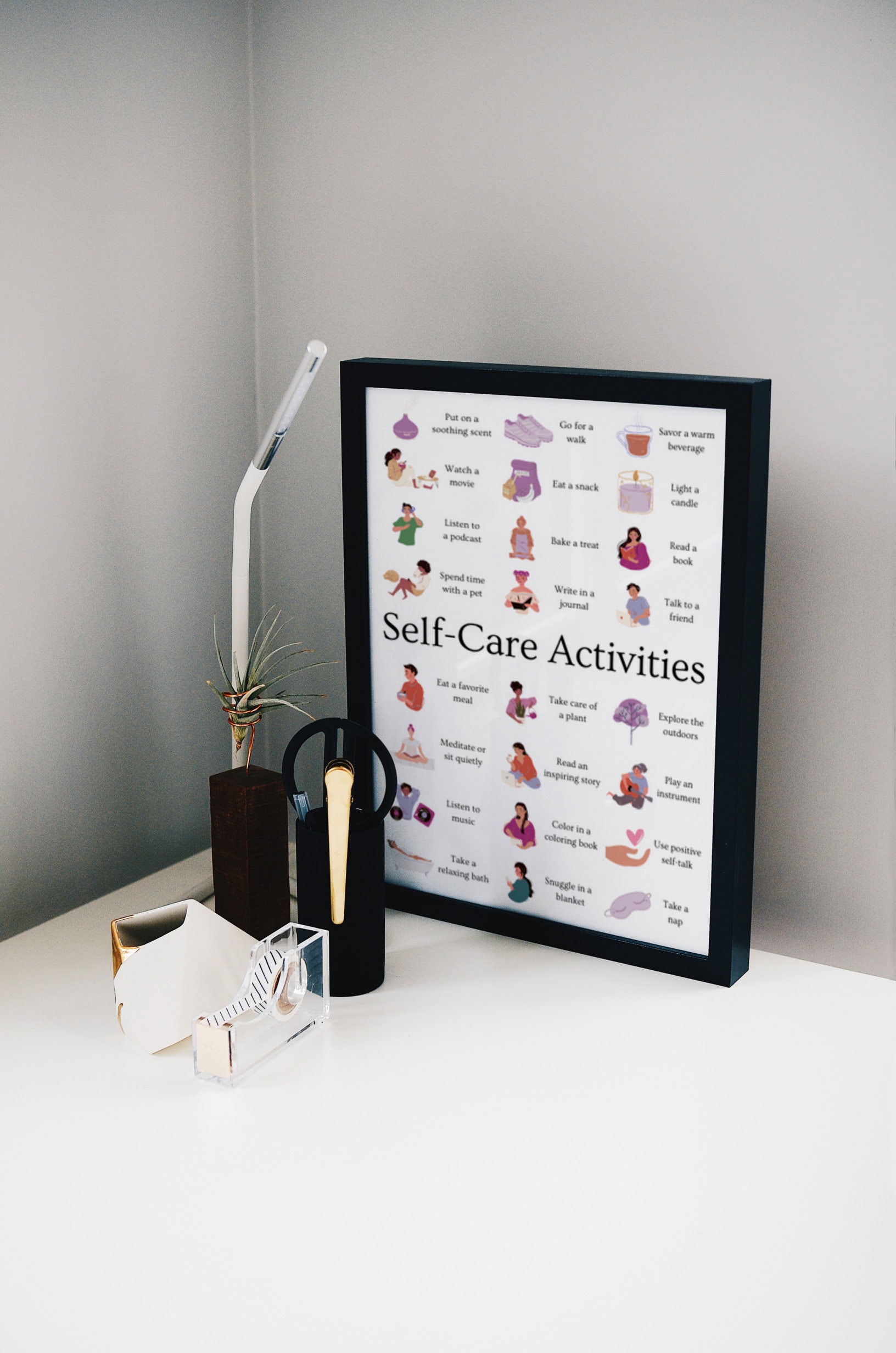 Self-care Activities Poster: Mental Health & Wellness (digital ...
