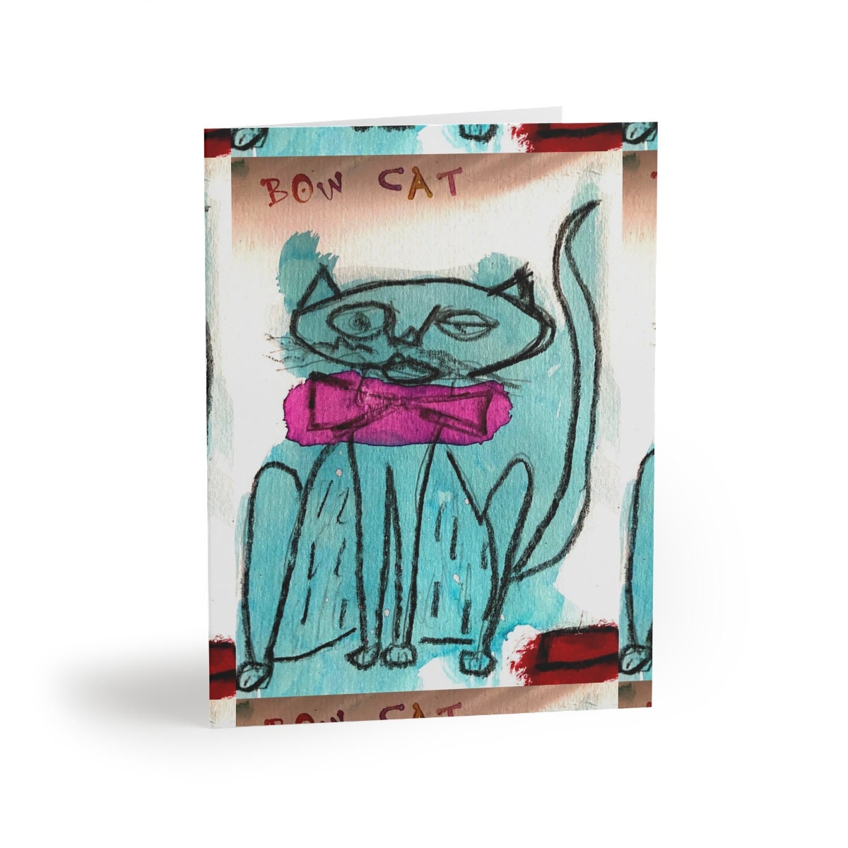 BOW CAT Greeting Cards (8 Pcs) - Etsy