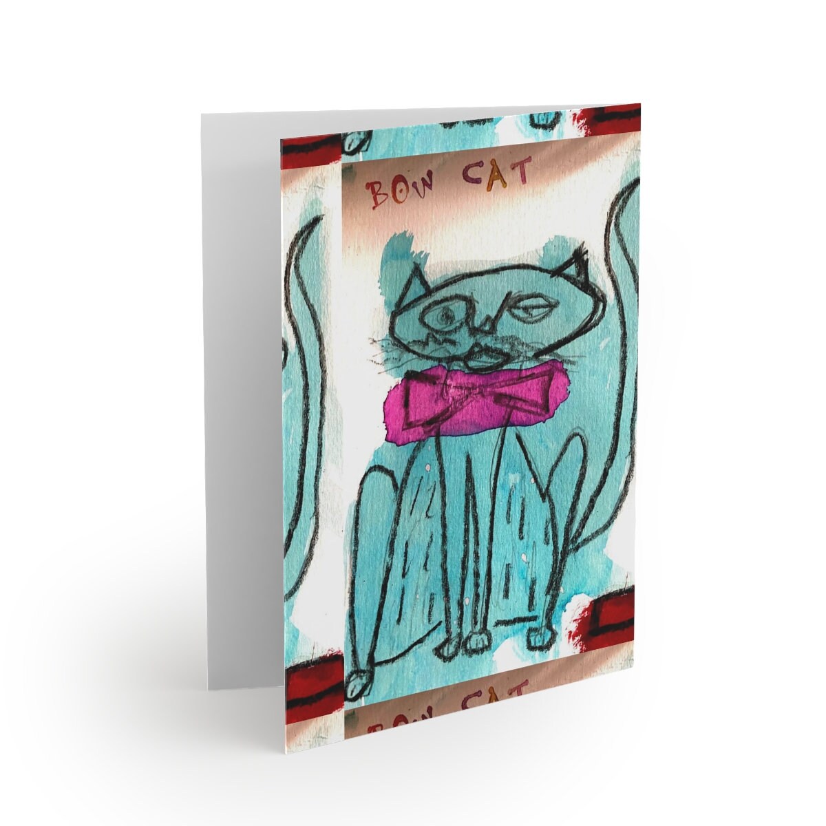 BOW CAT Greeting Cards (8 Pcs) - Etsy
