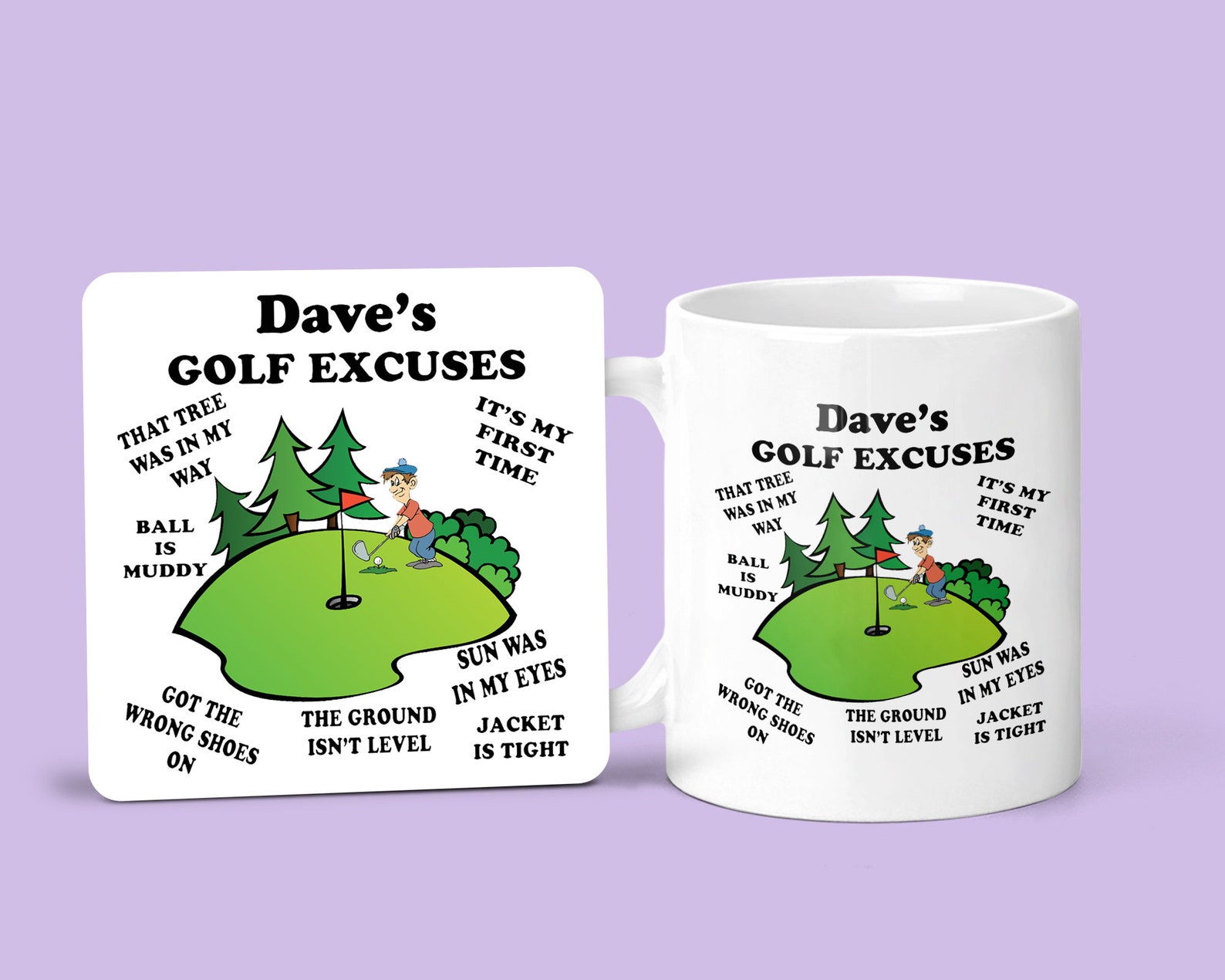 Funny Personalised GOLF MUG / Funny Golfers Mug, Coaster or Set, Golf ...