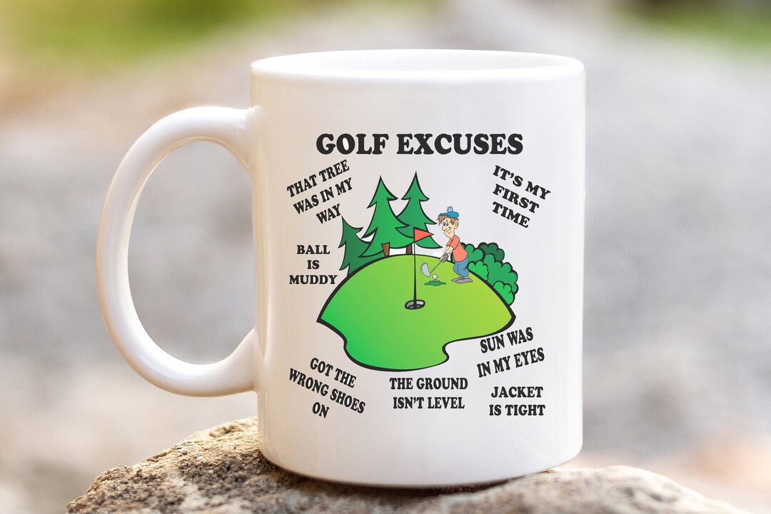 GOLF MUG / Funny Golfers Mug, Coaster or Set, Golf Excuses Tea, Coffee ...