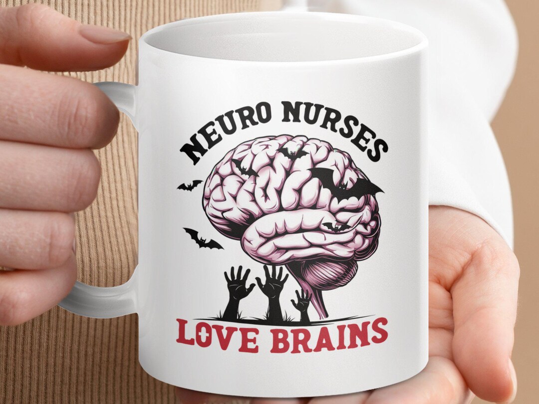 Neuro Nurses Love Brains Mug, Funny Nurse Gift, Brain Lover Coffee Cup, Unique Nursing Humor ...