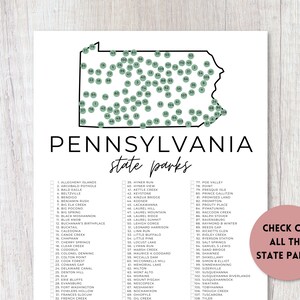 Pennsylvania State Park Map Printable | State Park Checklist | State ...