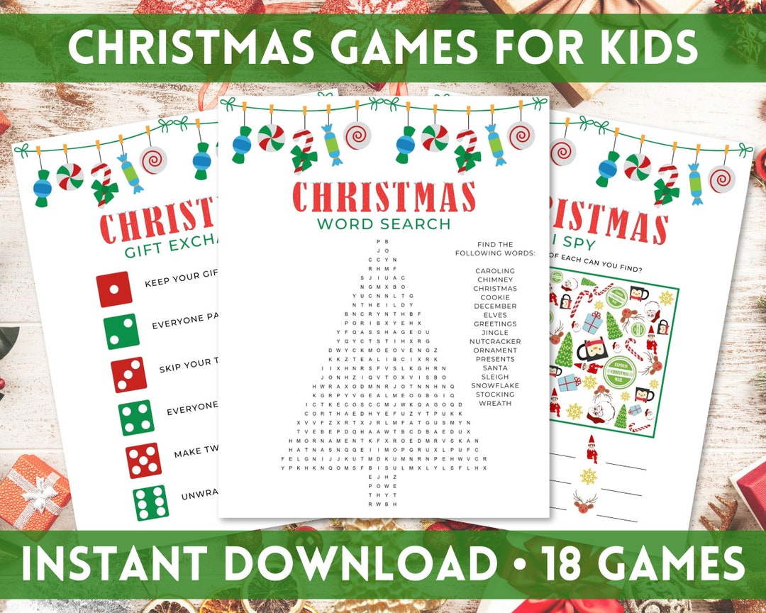 18 Christmas Games for Kids Printable | Christmas Party Games ...