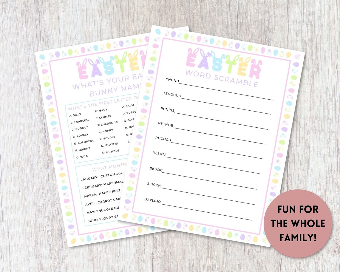 14 Easter Games for Kids Printable Family Game Activities | Etsy