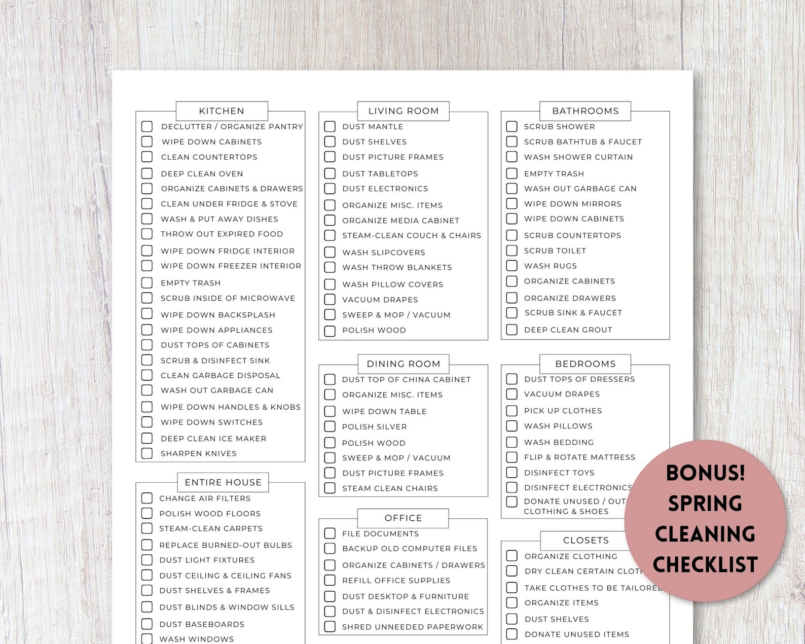 Cleaning Planner Bundle Printable Seasonal Maintenance List | Etsy