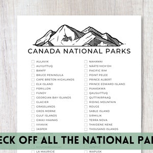 Canada National Park Checklist Printable | Canada National Parks ...