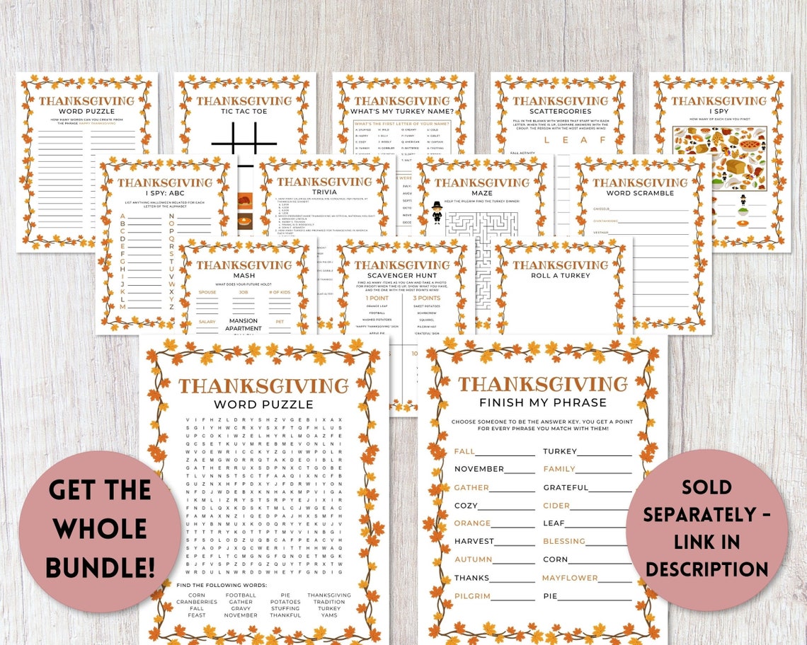 Thanksgiving I Spy Printable Thanksgiving Game for Kids - Etsy