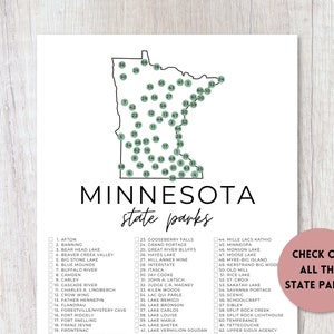 Minnesota State Park Map Printable | State Park Checklist | State Parks ...