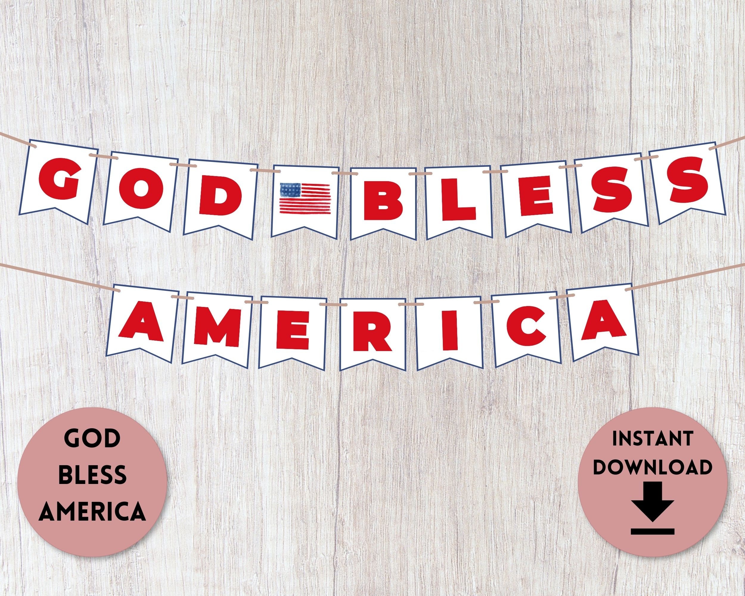 4th of July Banner Printable Independence Day Party | Etsy