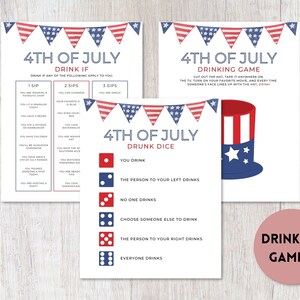 4th of July Adult Games Bundle Printable | Independence Day Games ...