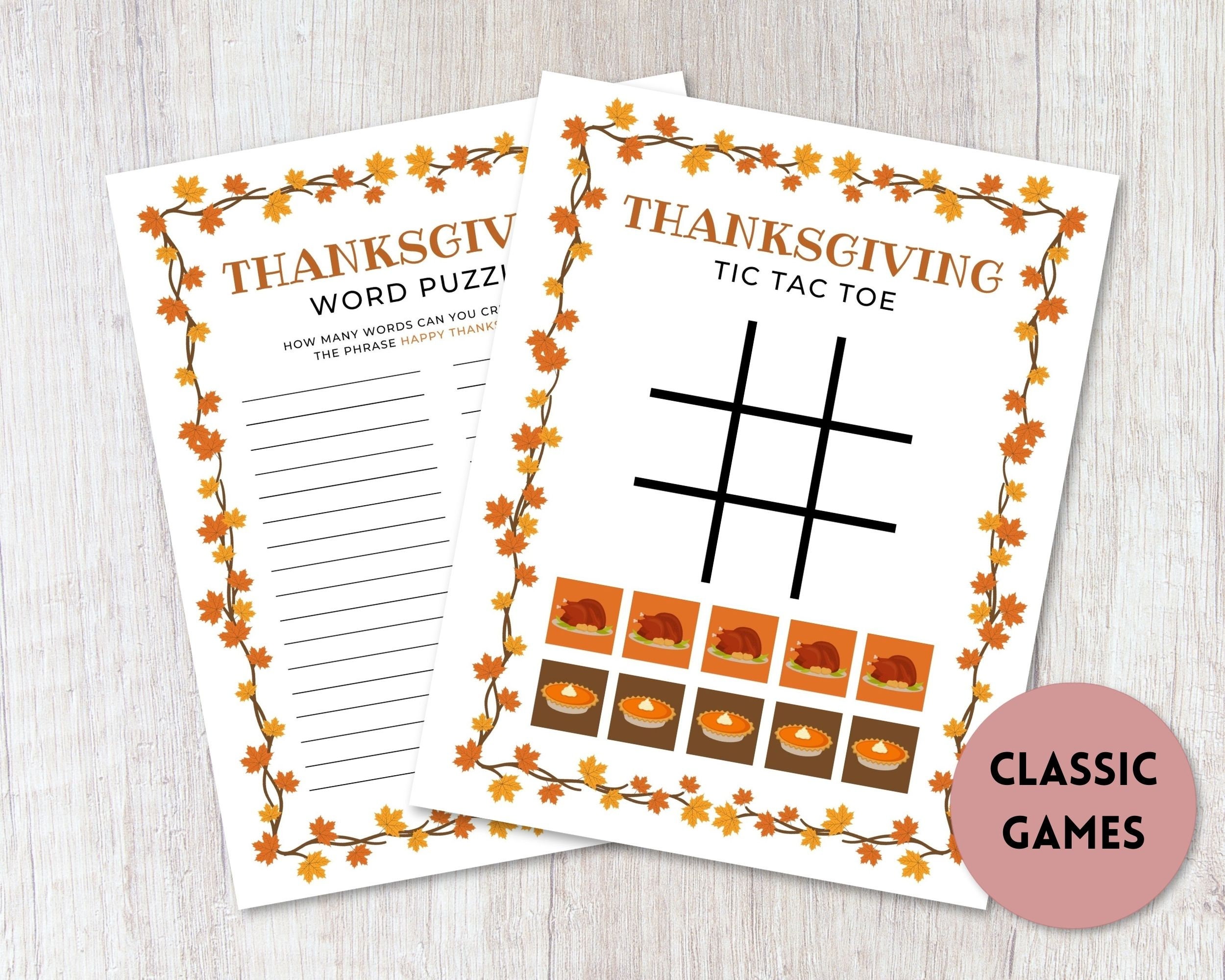 14 Thanksgiving Games for Kids Printable Fall Party Games Classroom ...