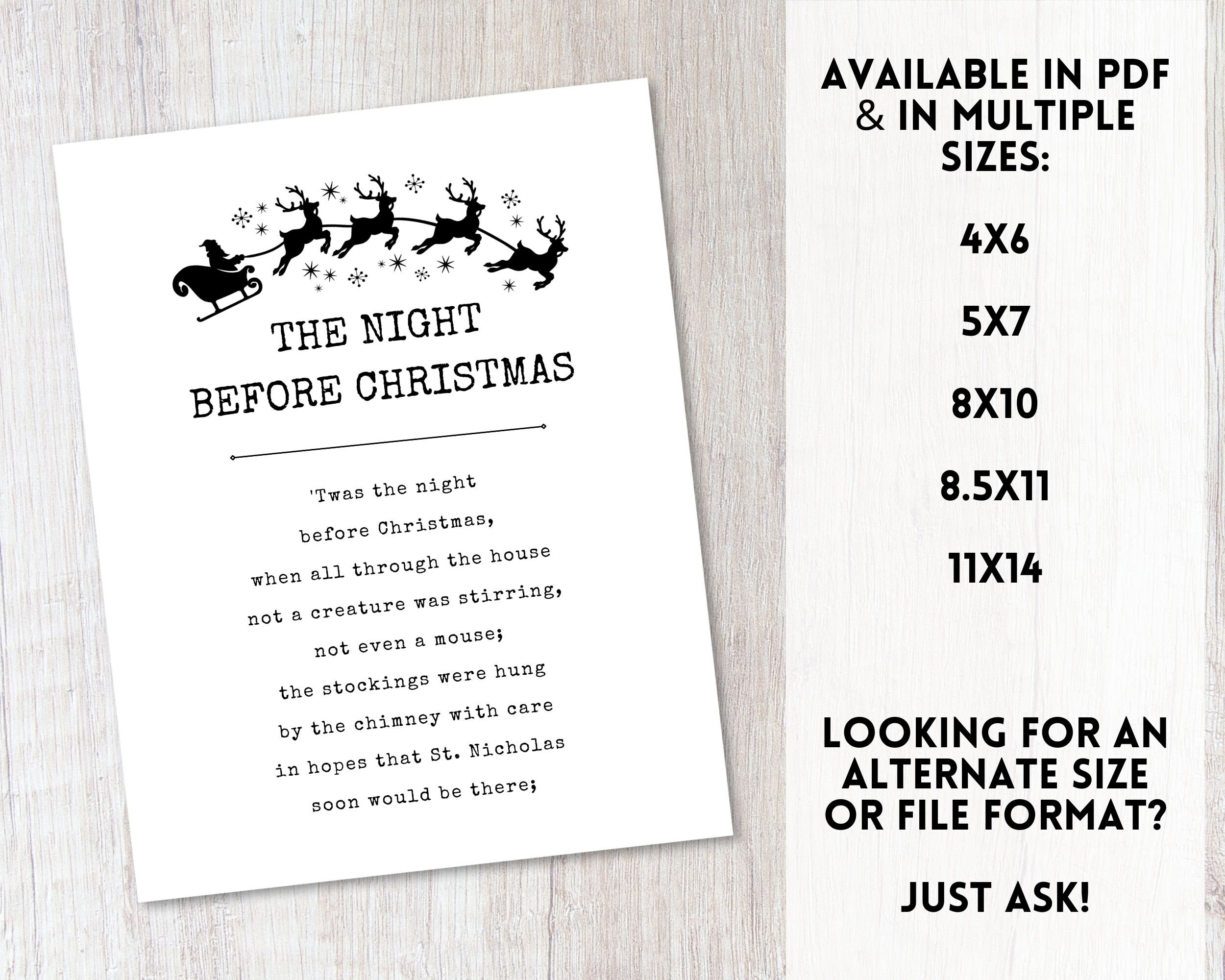 Twas the Night Before Christmas Printable | Christmas Art Prints ...