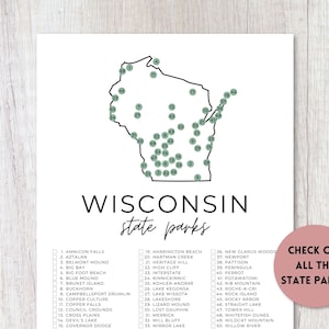 Wisconsin State Park Map Printable | State Park Checklist | State Parks ...