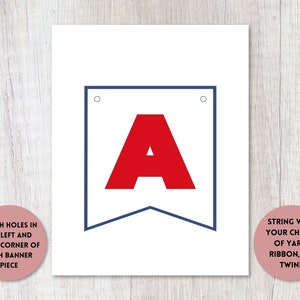 4th of July Banner Printable | Independence Day Party Decorations | Red ...