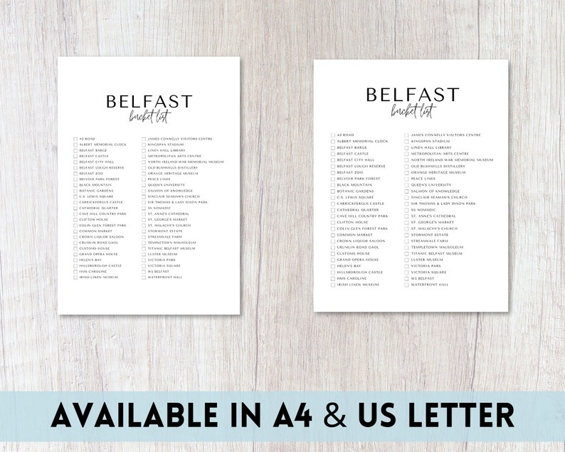 Belfast, Northern Ireland Bucket List Printable Travel Bucket List ...